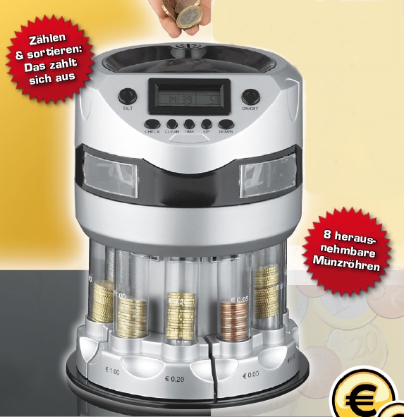Euro Münzsortierer Zählautomat Münzzähler Geldzählmaschine f. Münzen ...